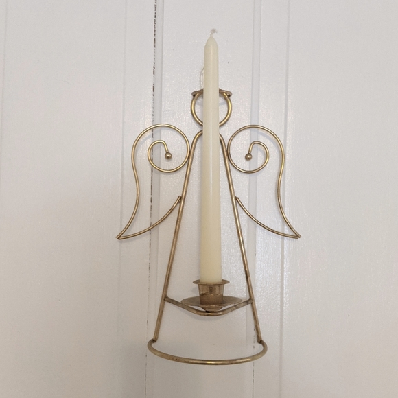Holiday | Gold Metal Angel Candle Wall Sconce | Poshmark